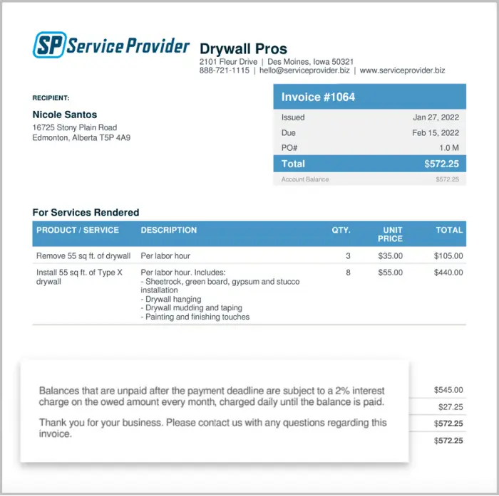 How To Set Late Fees On Invoices Free Templates 