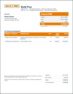 Free Construction Invoice Template | Invoice Generator | Jobber