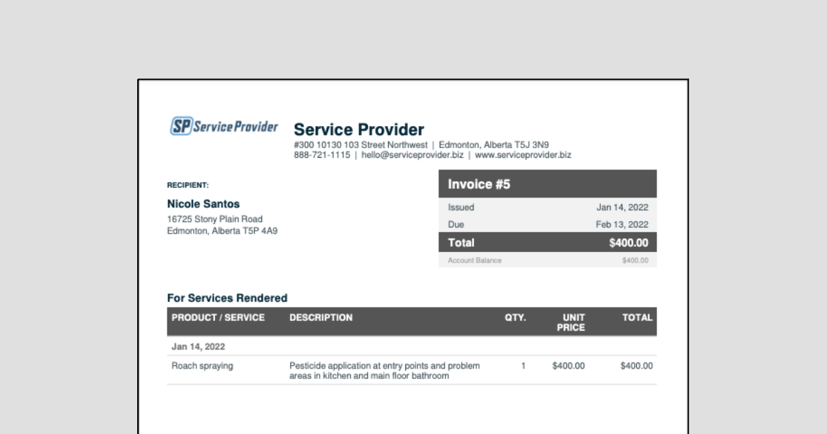 Free Pest Control Invoice Template Invoice Generator Jobber