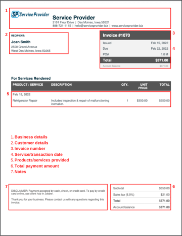 Free Appliance Repair Invoice Template - Edit & Download - Jobber