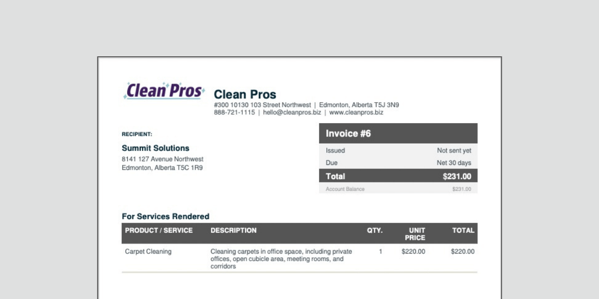 Free Carpet Cleaning Invoice Template Invoice Generator Jobber