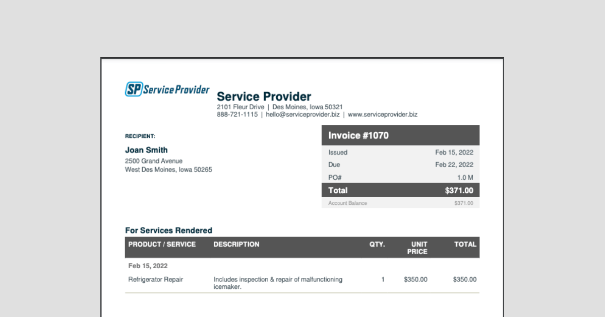 Free Appliance Repair Invoice Template Edit Download Jobber