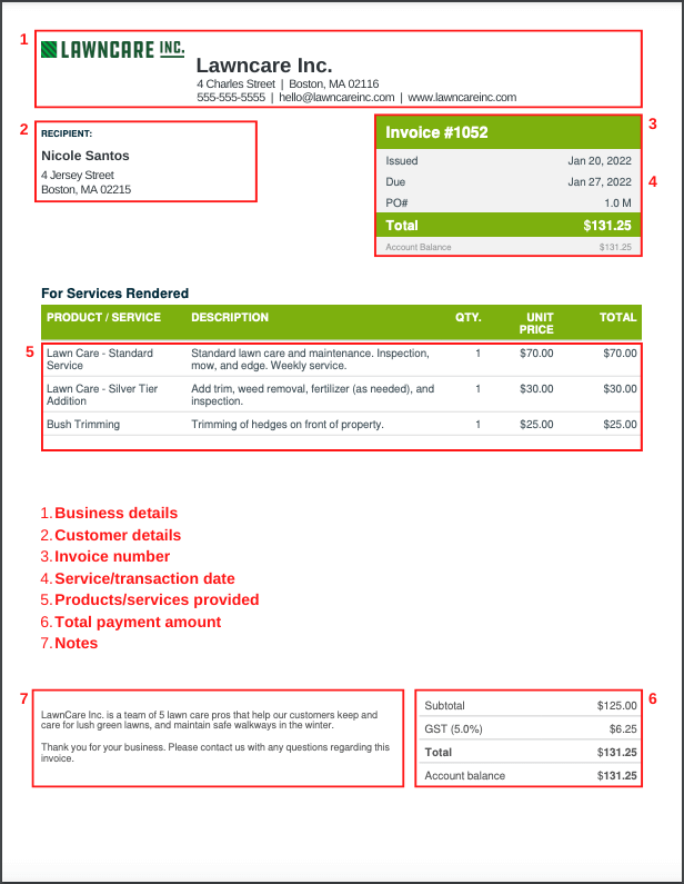 Free Lawn Care Invoice Template Edit Download Jobber