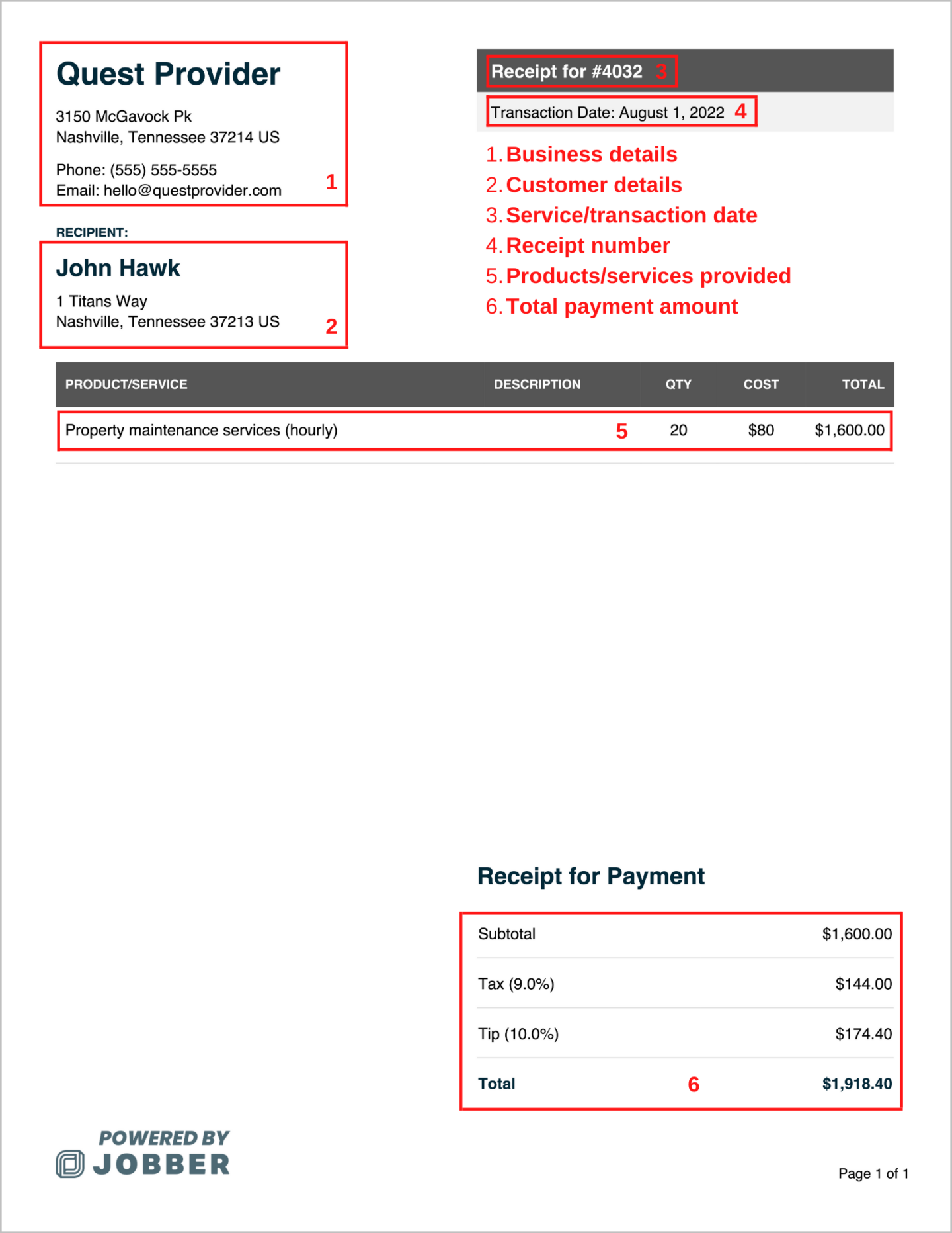 Free Receipt Template | Edit & Download | Jobber