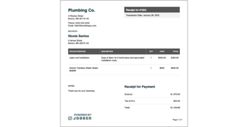 Free Plumbing Receipt Template | Edit & Download | Jobber