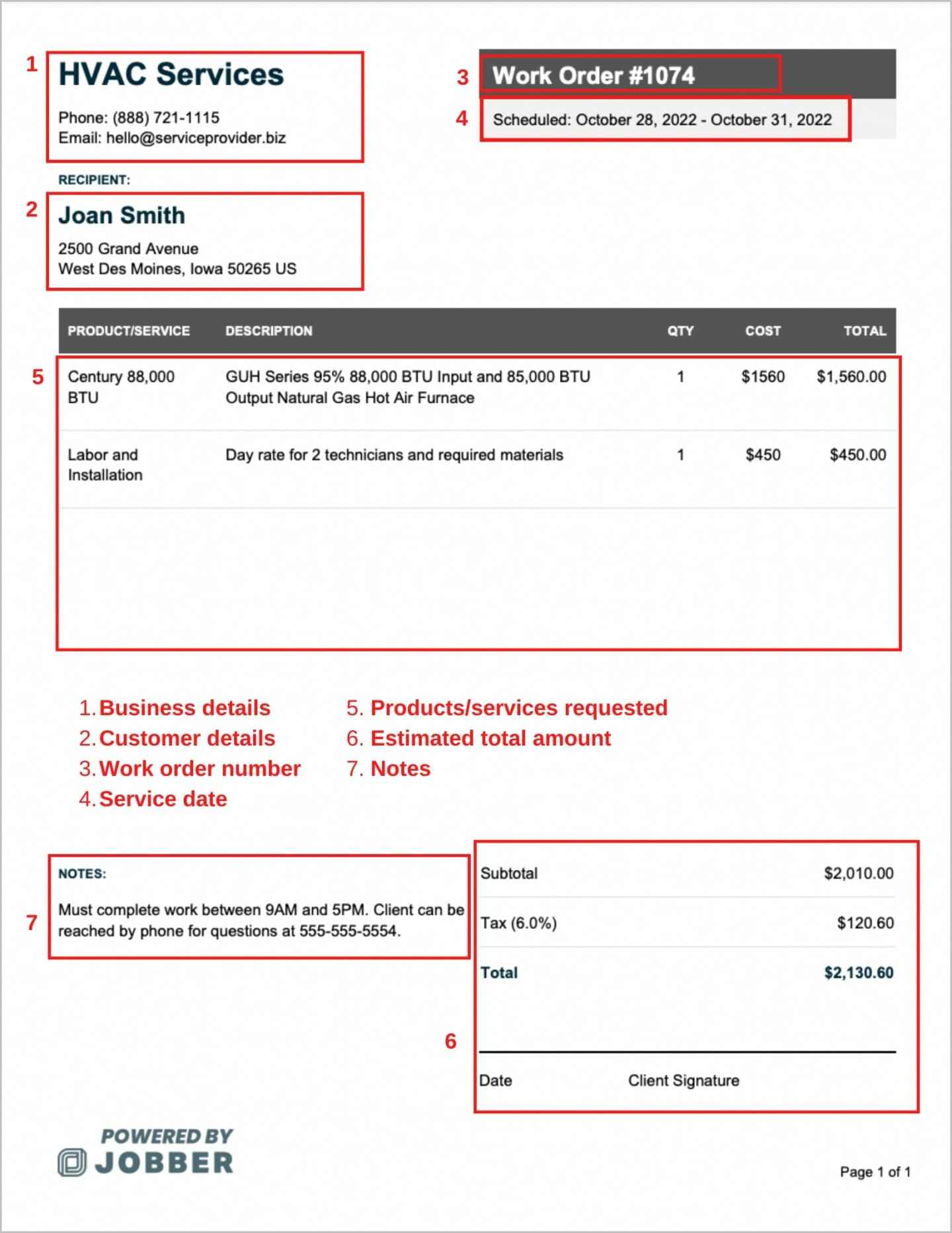 Free HVAC Work Order Template | Edit & Download | Jobber