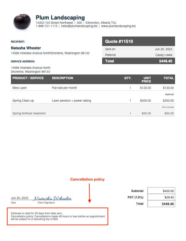 How To Create A Cancellation Policy Templates Examples Jobber